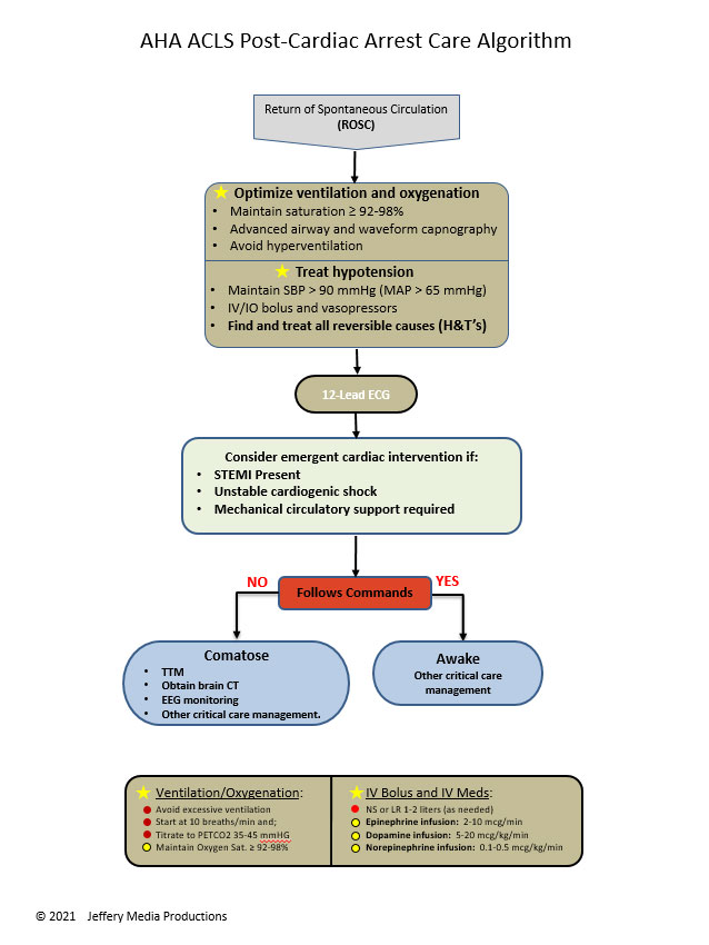 Post cardiac Arrest Care ACLS Algorithms